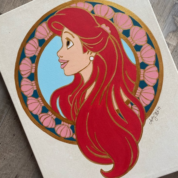etsy | Wall Decor | Ariel Profile Pin Painting Canvas | Poshmark